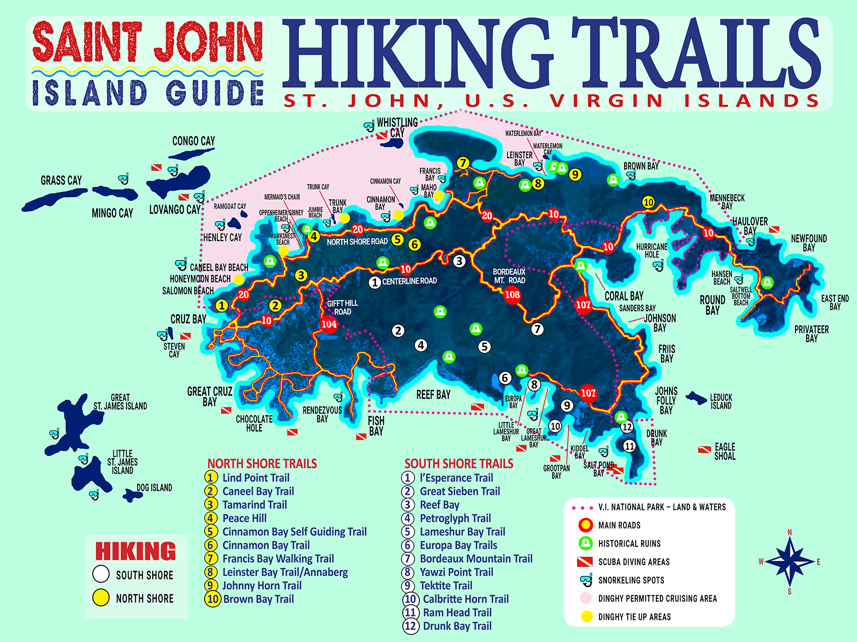 ST. JOHN HIKING TRAILS - U.S. VIRGIN ISLANDS